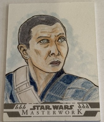 2024 Star Wars Masterwork Sketch Card Chirrut Imwe Artist Jackson Ong ...