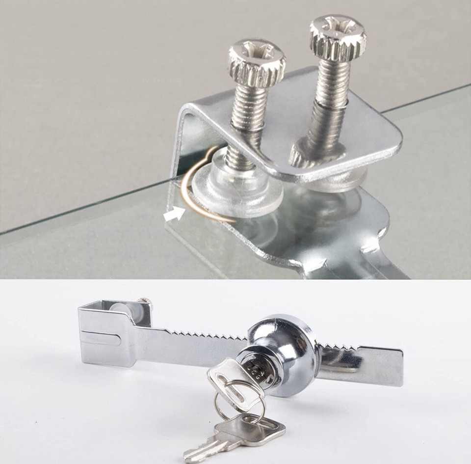 12 Pack Sliding Glass Door Lock Showcase Display Case Lock With Keys | eBay