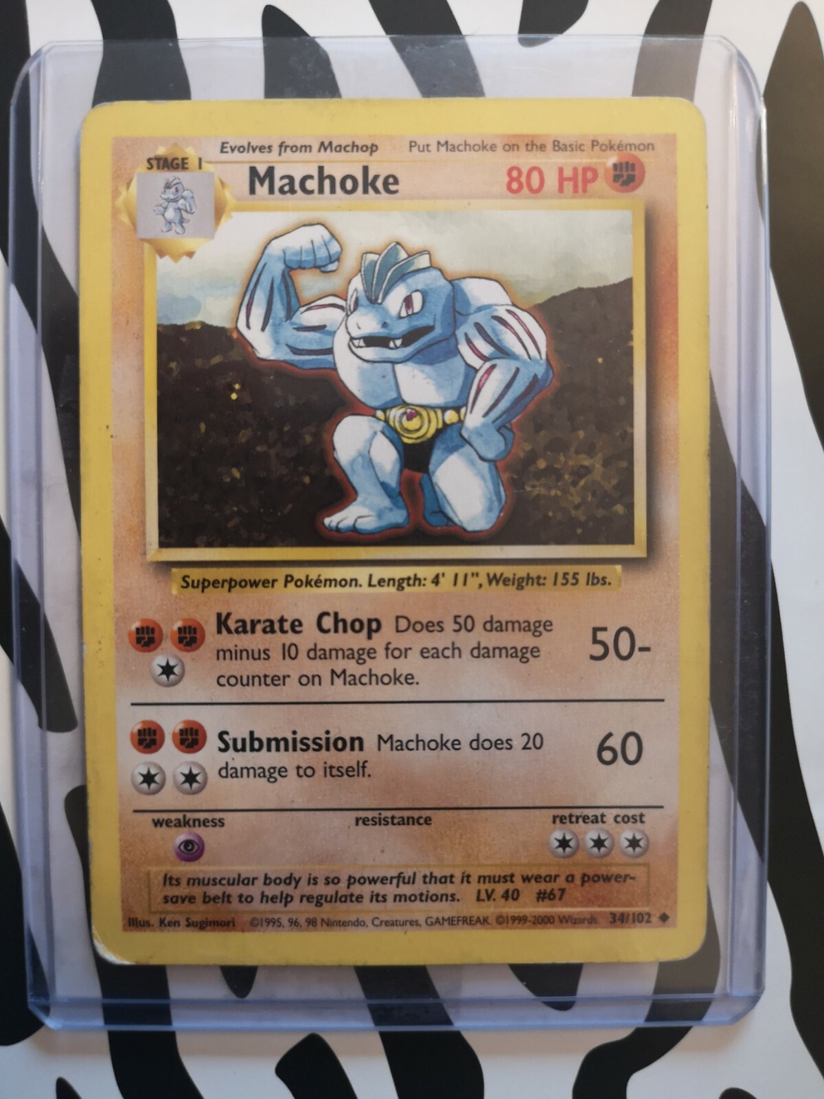 Machoke - Pokemon Card - TCG - 34/102 - Base Set - Free P&P - 1995 ...