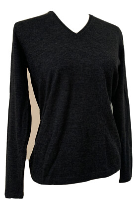 Chiara Marconi Pure New Wool Woolmark V Neck Sweater Gray Italy Small ...