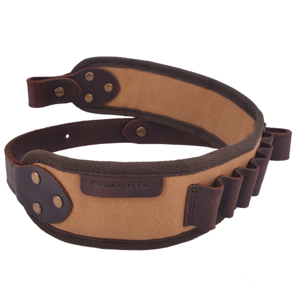 Leather Rifle Sling Ammo Shell Holder Straps Loops For .308 .30-30 ...