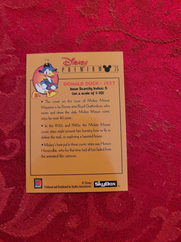 1995 SkyBox Disney Premium Trading Card GOLD Border Donald Duck #75 | eBay