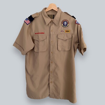 BOY SCOUTS Of America VENTED Uniform Shirt BSA Scout Medium Indian ...