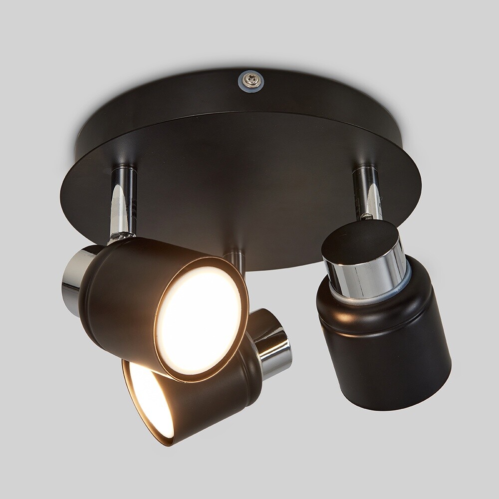 Flush Spotlight IP44 3 Way Round Plate Bathroom Kitchen Spot Lights LED ...