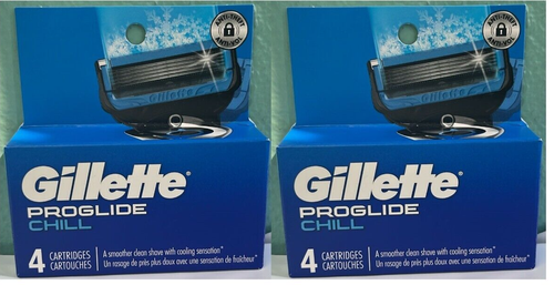2x GILLETTE PROGLIDE CHILL REFILL RAZOR BLADES 8 Cartridges total | eBay