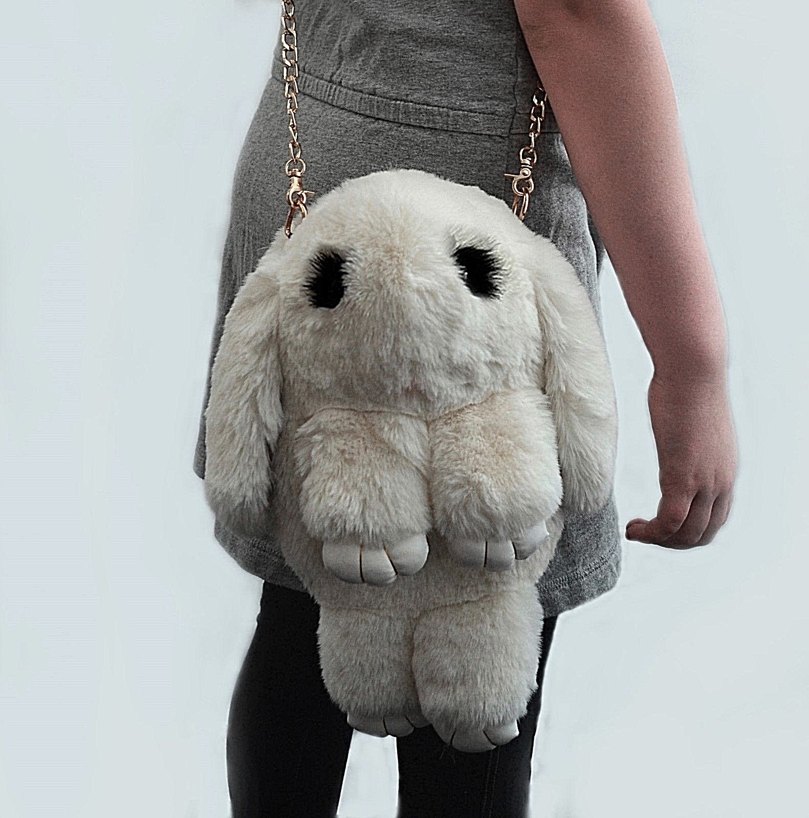 Cute Faux Rabbit Fur Shoulder Bag Handbag Bag Purse Rabbit Backpack ...