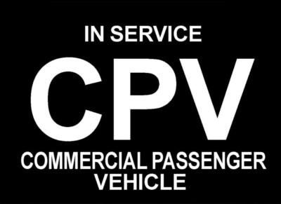 CPV Commercial Passenger Sticker – 100mm White Vinyl Decal for Car ...