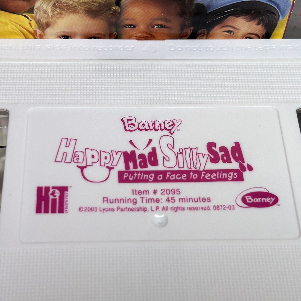 Barney Happy Mad Silly Sad VHS 2003 Video Tape Putting A Face To ...