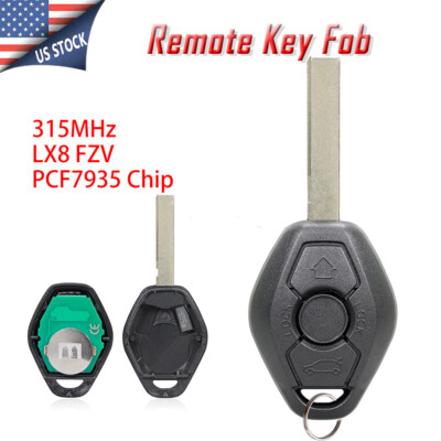 for BMW E81 E46 E39 E63 E38 E83 E53 E36 EWS Remote Key Fob 3 Button ...