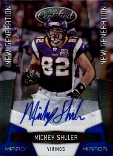 2010 Certified Mirror Blue Signatures #231 Mickey Shuler Auto VIKINGS ...