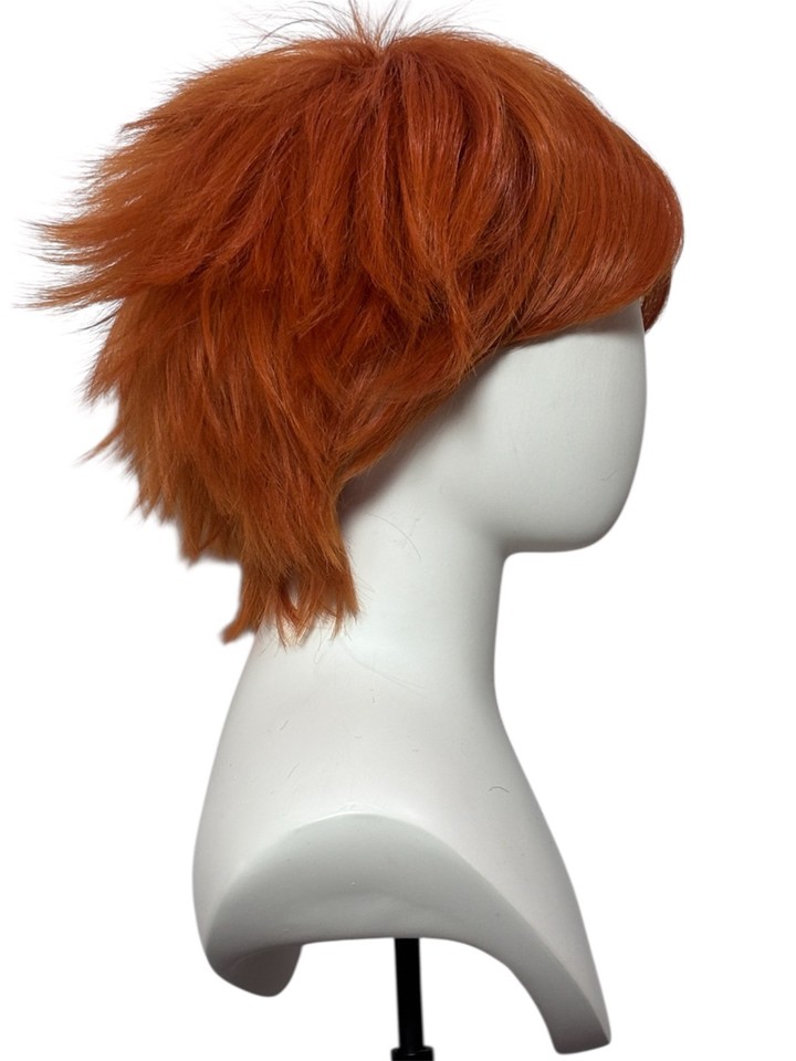 11'' Short Messy Spiky Copper Brown Synthetic Cosplay Shiki Wig | eBay