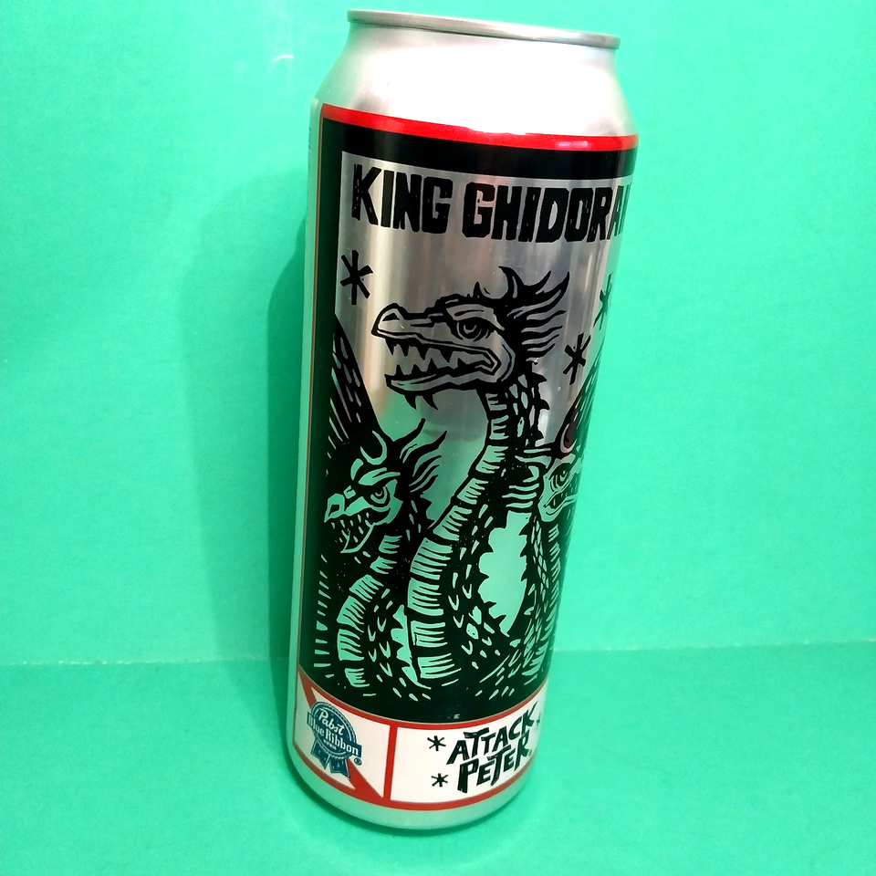 Ghidorah Pabst Blue Ribbon Empty Beer Can Godzilla Attack Peter Toho ...
