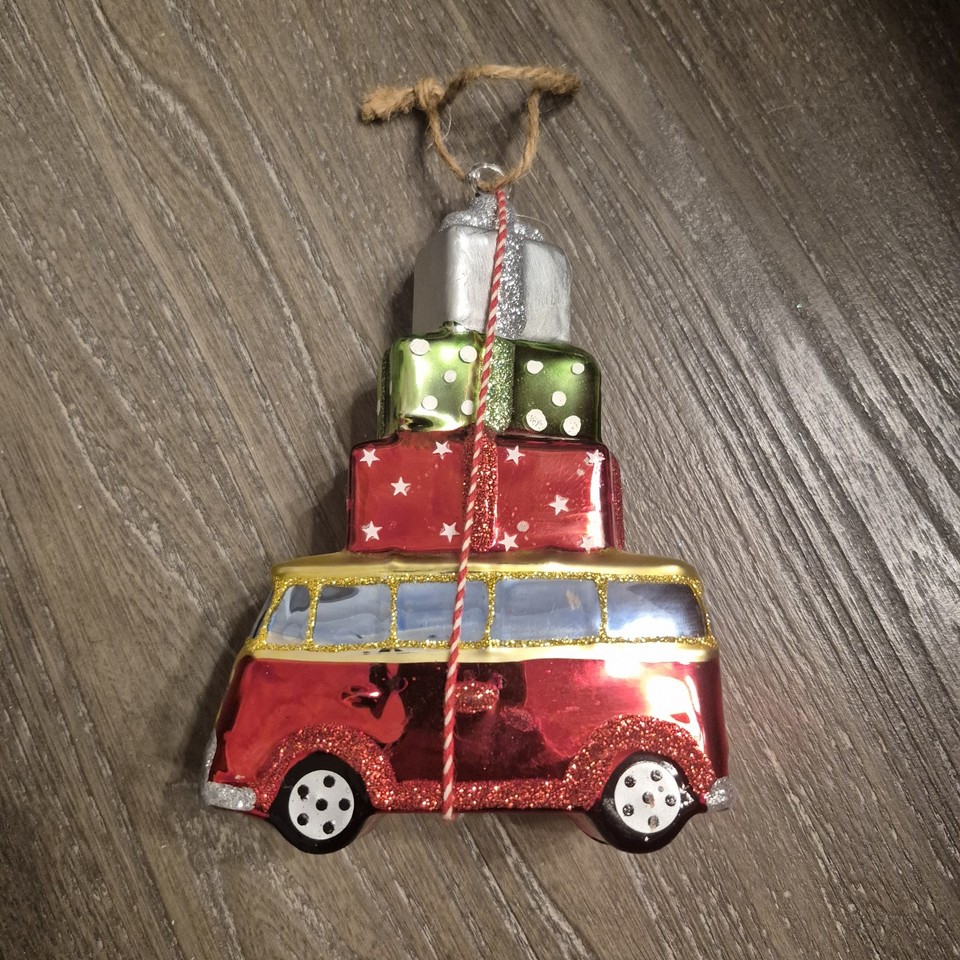 Pottery Barn VW Van with Gift Packages Christmas Ornament | eBay