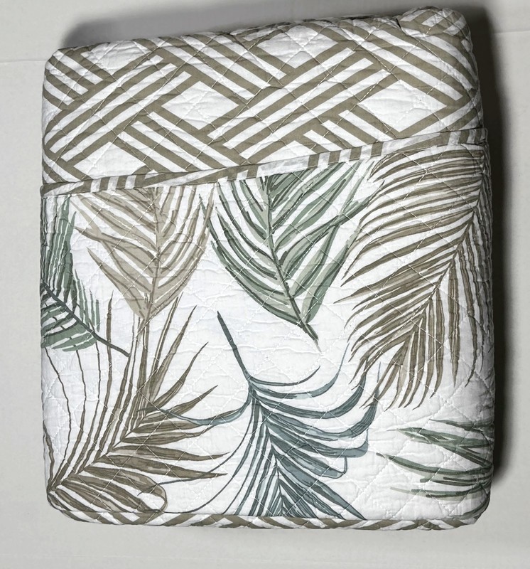 Croft Barrow Home Big Palm Tree Leaf Leaves Reversible King Cal King ...