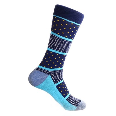 Steven Land Navy Multi Dots and Dashes Pattern Men's Socks | eBay