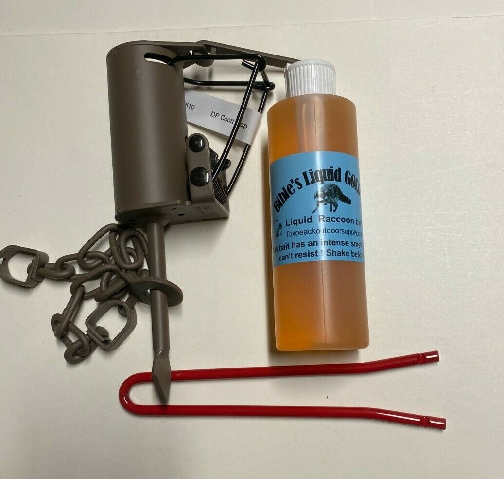 1 Duke DP Dog Proof raccoon kit ,1 DP setter & 1 Liquid Gold Bait trap ...