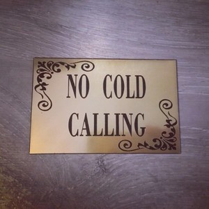 no cold callers door Sign Stainless Steel Silver Effect Brass Effect ...
