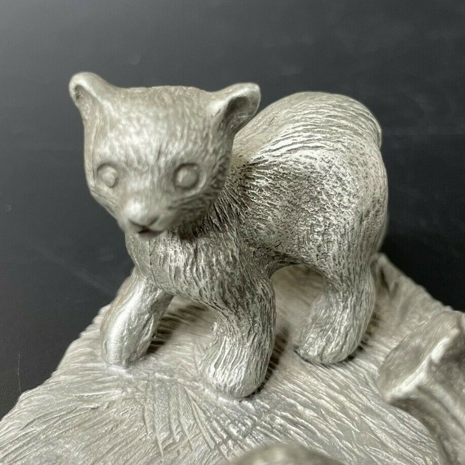 Vintage Heirloom Pewter 3 Baby Bears Cub Laughing Honey Bee Hive ...