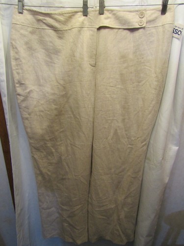 NWT WOMENS JM COLLECTION 100% LINEN LINED OFF WHITE PANTS SIZE 24W ...