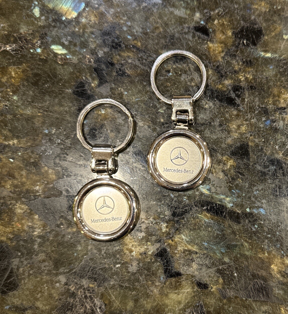 2 Mercedes Benz Key Chain / keyring Stainless Steel metal Logo NEW Lot ...