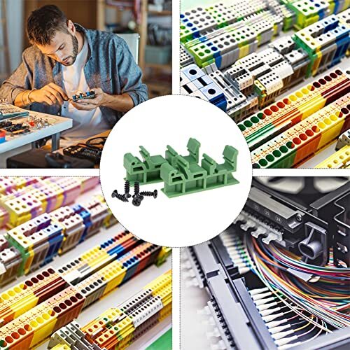 20Sets C45 DIN Rail PCB Mounting Green Bracket Holder Carrier Clips for ...
