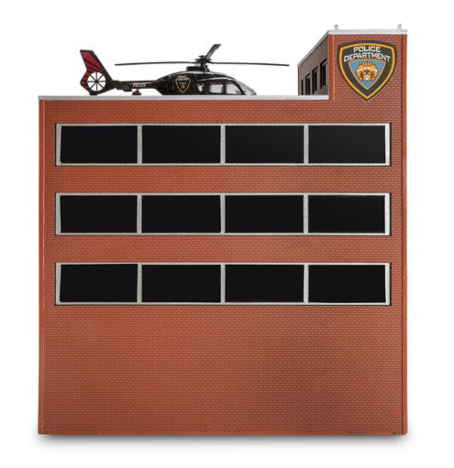 O Scale Police Station Building Prelit LED Lights & Animated Police ...