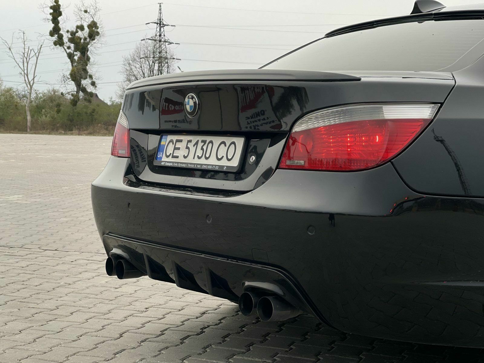 BMW E60 E61 diffuser rear MSPORT bumper LIP spoiler Splitter 2 exhaust ...