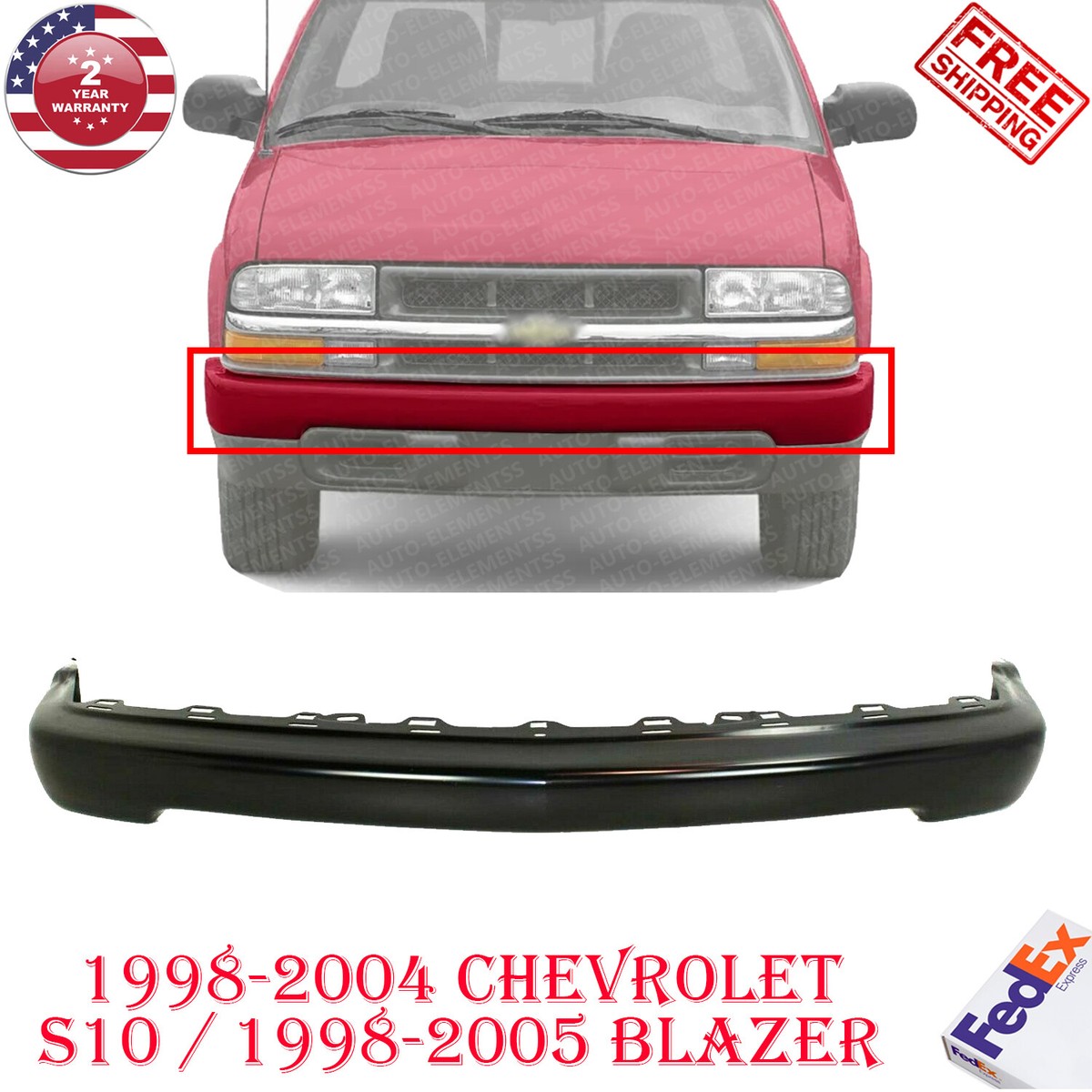 2003 Chevy S10 Front Bumper Used 2003 CHEVROLET S10/S15/SONOMA BUMPER