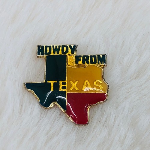 Vtg Howdy from Texas Souvenir State Flag Enamel Epoxy Lapel Pin | eBay