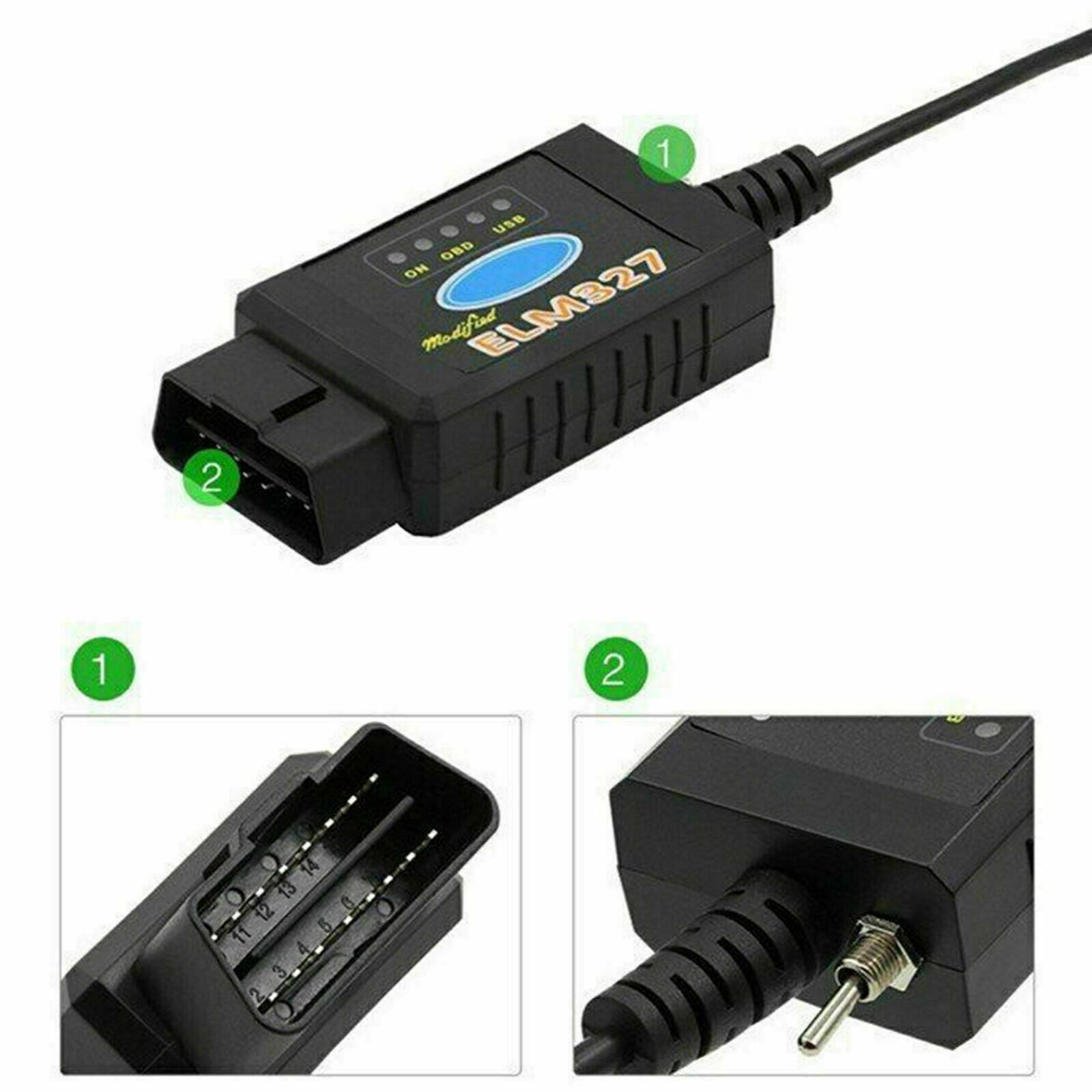 Forscan USB FTDI ELM327 OBDII Diagnostic Tool with Switch For scan Ford ...