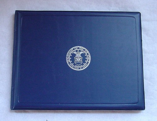 US AIR FORCE MEDAL DECORATION AWARD BLUE CITATION FOLDER - FS | eBay