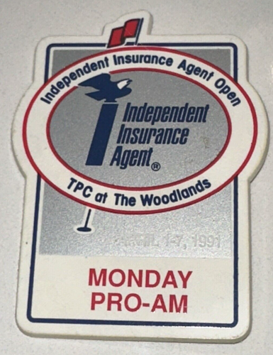 PGA Tour Independent Insurance Agent Badge Ticket Stub Houston Fulton ...