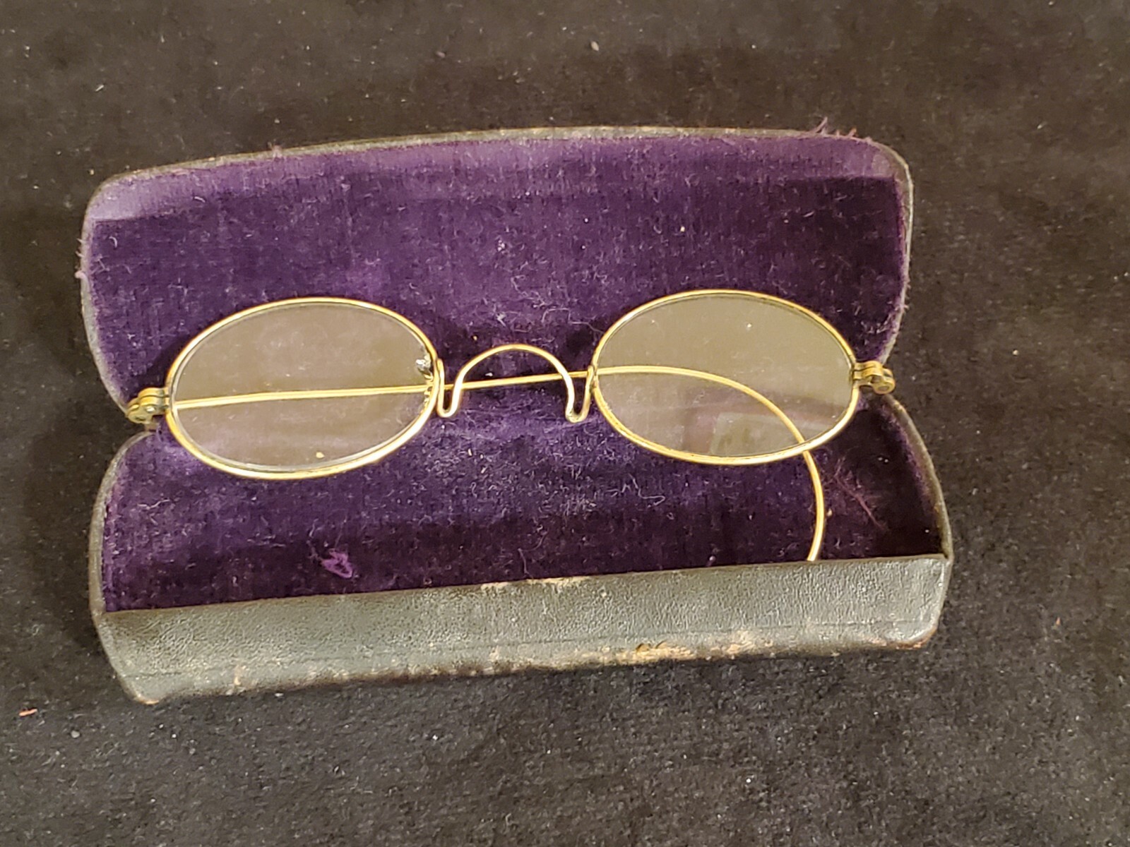 VINTAGE 1 arm oval wire rim gold Glasses 82420214 … - Gem