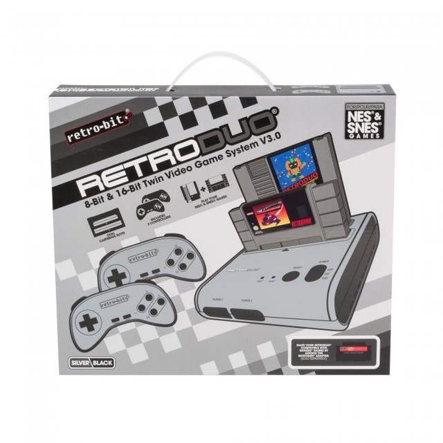 Retro-Bit Retro Duo Twin Video Game System Silver Black for sale online ...