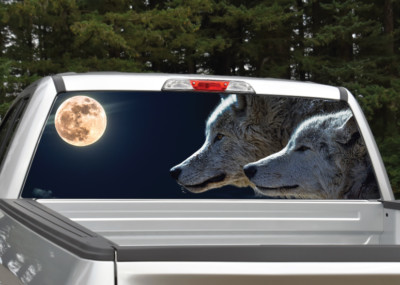 Wolf Wolves Moon Night Scene Rear Window Decal Graphic for Truck SUV | eBay
