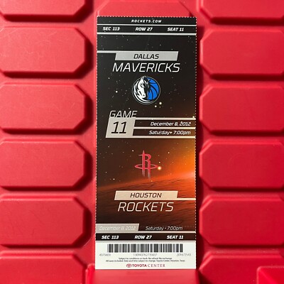 Houston Rockets Dallas Mavericks NBA Ticket Stub OJ Mayo Tied CH 40 ...