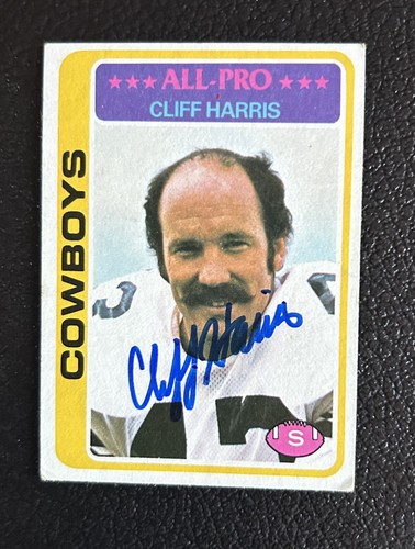 CLIFF HARRIS 1978 Topps Signed Autographed Football card #160 Dallas ...