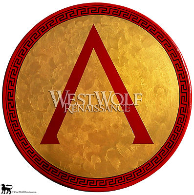 Round Gold Greek Lambda SHIELD - sca/larp/spartan/armor | eBay