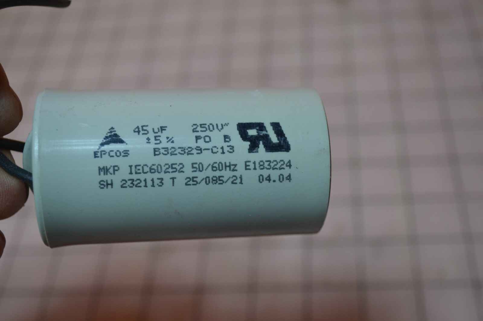 Capacitor EPCOS Cap B32329 IEC60252 45uF 250V 50/60Hz 232113 Used Works ...