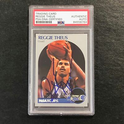 1990-91 NBA Hoops #222 Reggie Theus Signed Card AUTO PSA Slabbed Magic ...