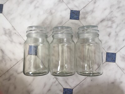 3x Large Glass Douwe Egberts jars 190g perfect for storage, crafts Etc ...