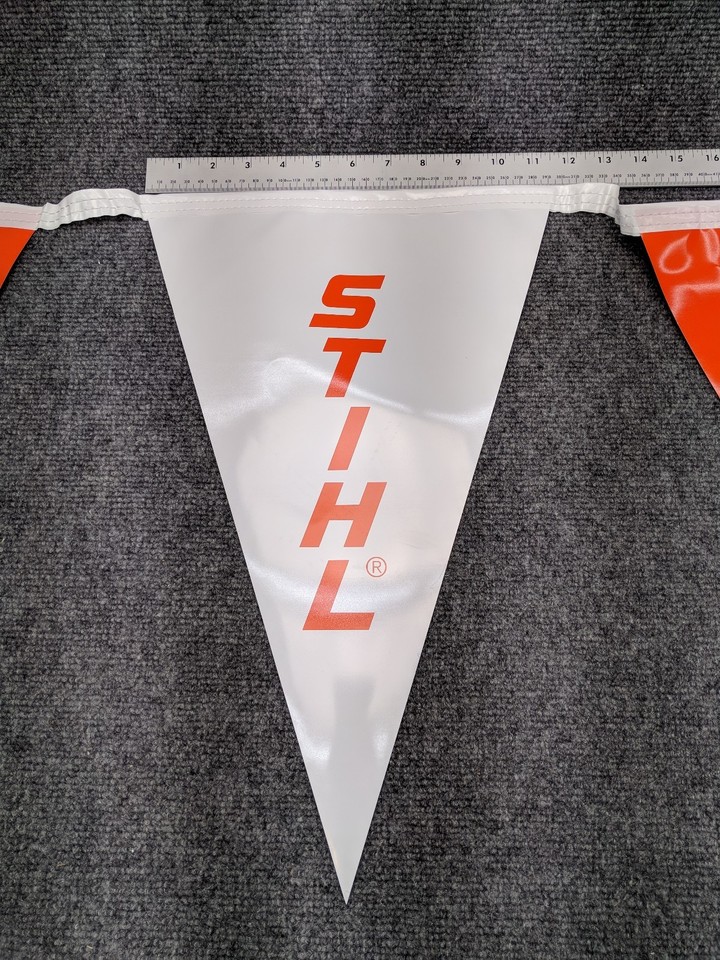 2x Official STIHL LOGO Chainsaw Pennant String Orange White Flag Banner ...
