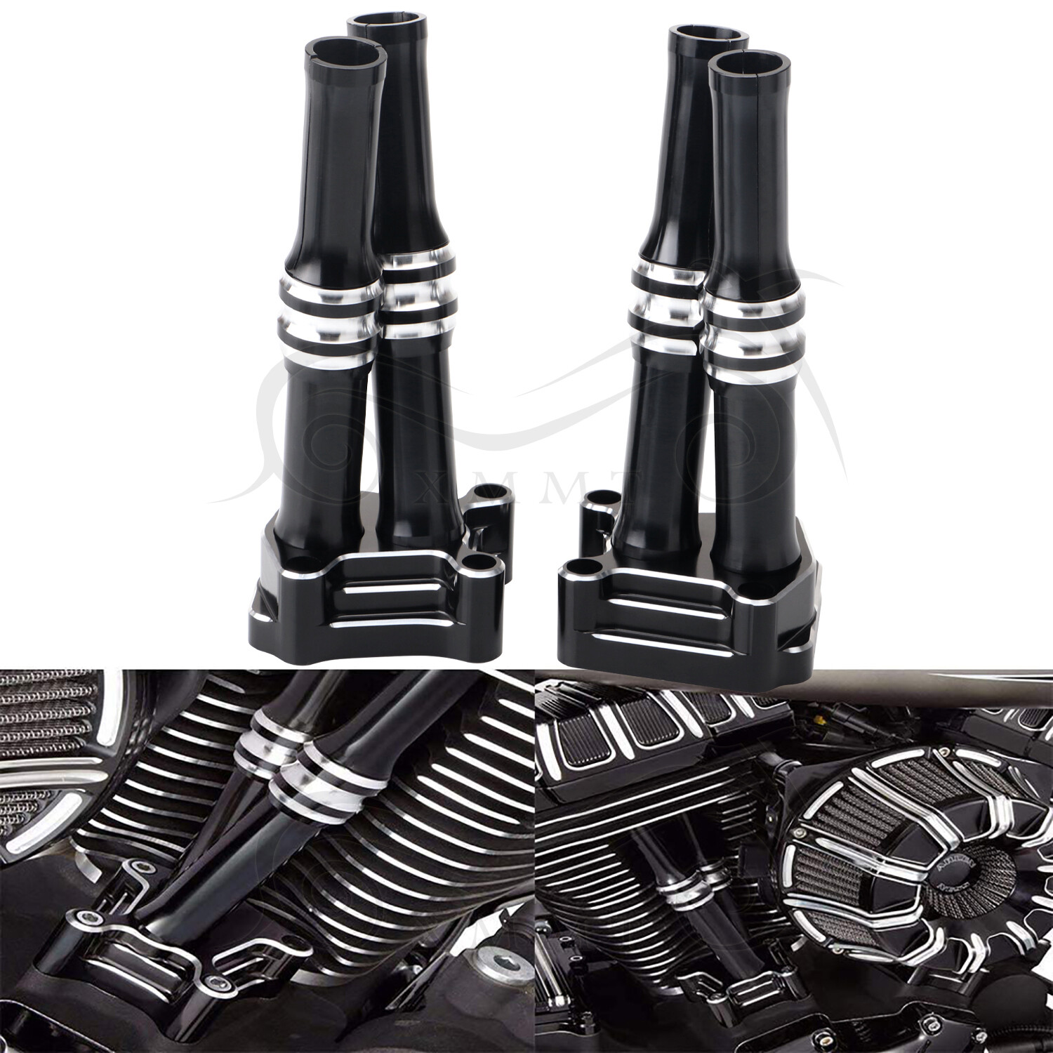 Pushrod Tappet Cover Kit For Harley Softail Dyna Super Wide Electra ...