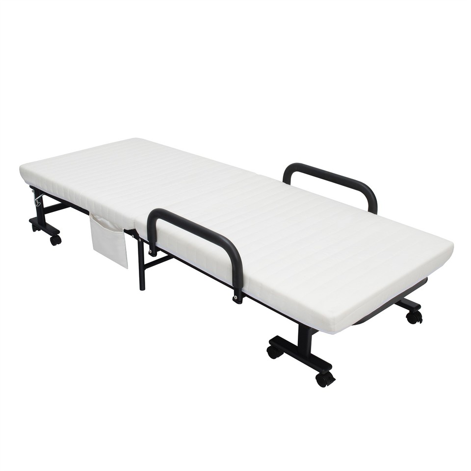 Costway Folding Bed Adjustable Guest Single Bed Twin Mattress Portable ...