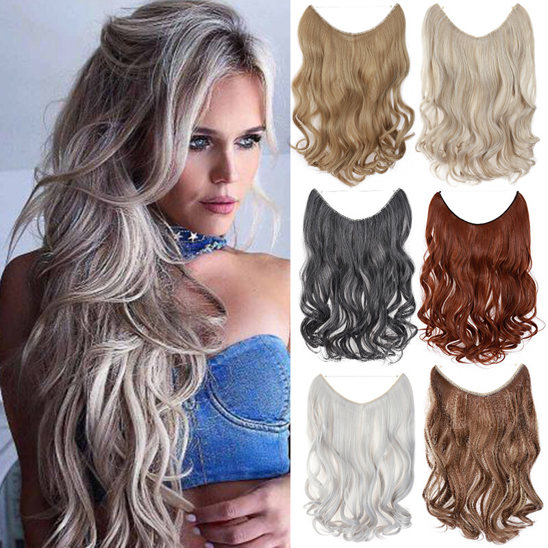 20"Invisible Secret Wire Headbands In Hair Extensions Head Band Natural ...