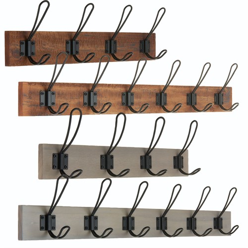 Coat Rack Wall Mounted, Rustic Industrial Double Wire Coat Hooks ...
