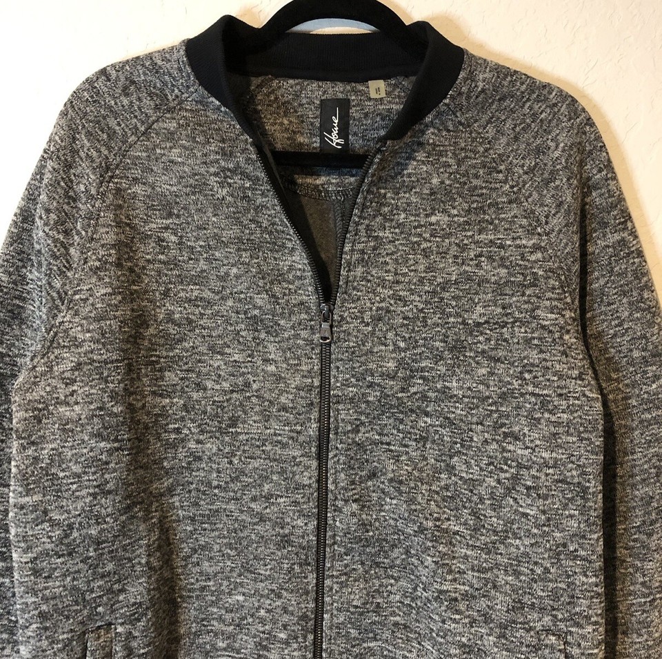 Howe Men's Front Zip Bomber Jacket Black & Grey Men's Size Large | eBay