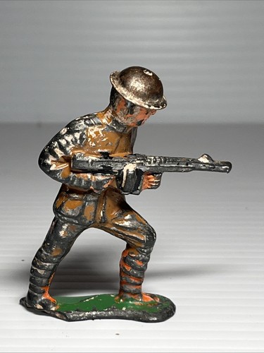 barclay manoil B72 1930’s Toy Soldier Holding A Machine Gun | eBay