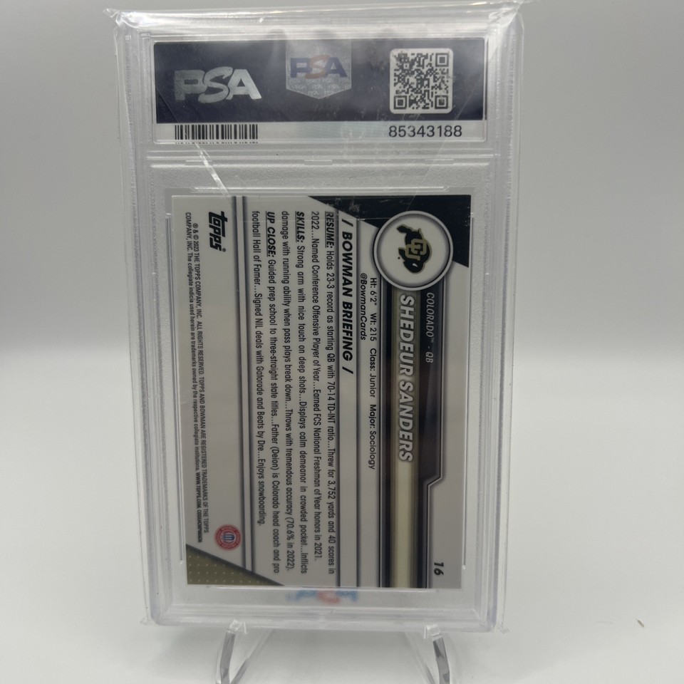2023 Bowman University Chrome - Shedeur Sanders #16 (RC) PSA 10 ...