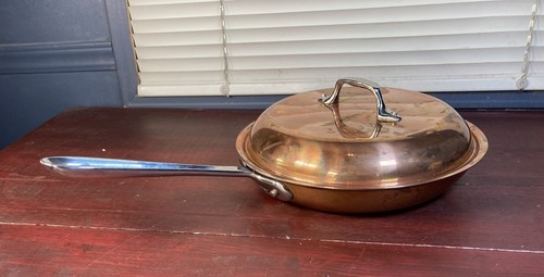 All Clad Stainless Steel Copper Fry Pan with Lid Factory Second with ...